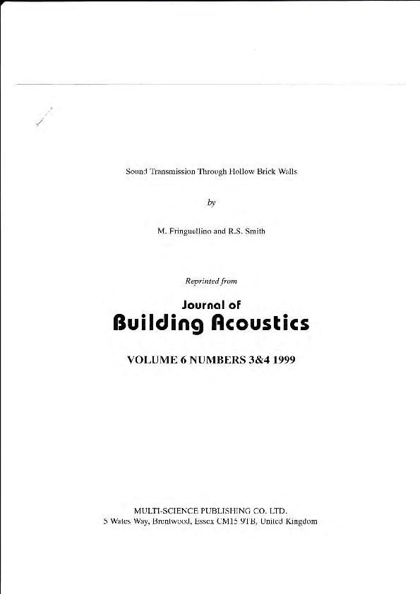(PDF) Sound transmission through hollow brick structures