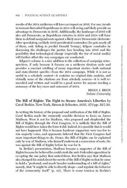 (PDF) The Bill of Rights: The Fight to Secure America’s Liberties