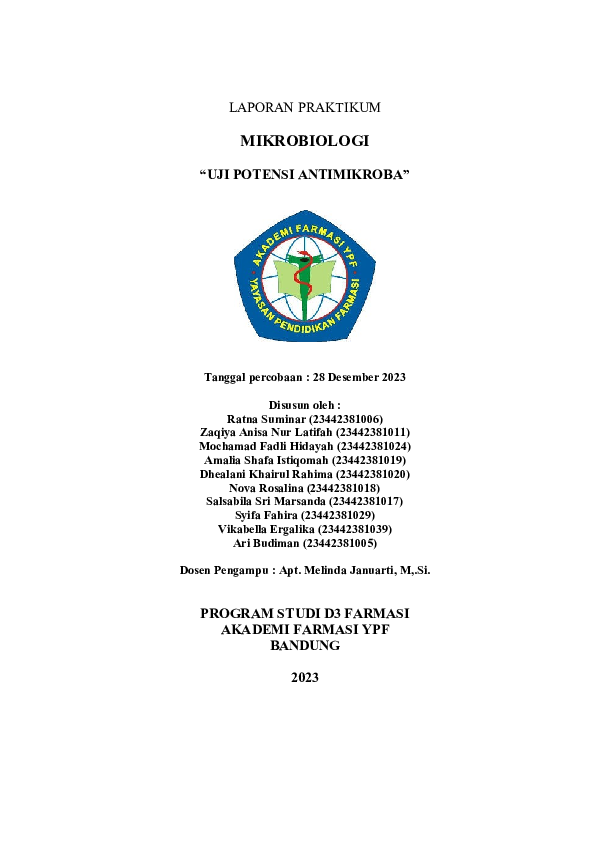 (DOC) Laporan antimikroba-