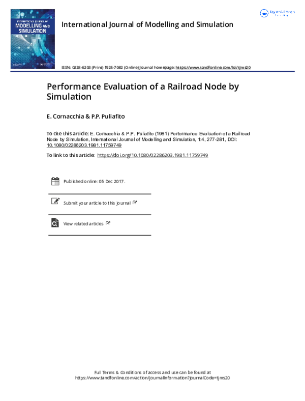 (PDF) Performance Evaluation of a Railroad Node by Simulation