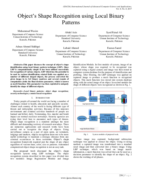 (PDF) Shape Recognition via Local Binary Patterns