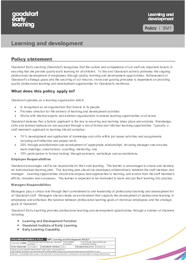 (PDF) Learning and Development