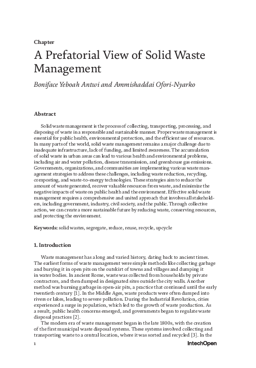 (PDF) A prefatorial view of solid waste management
