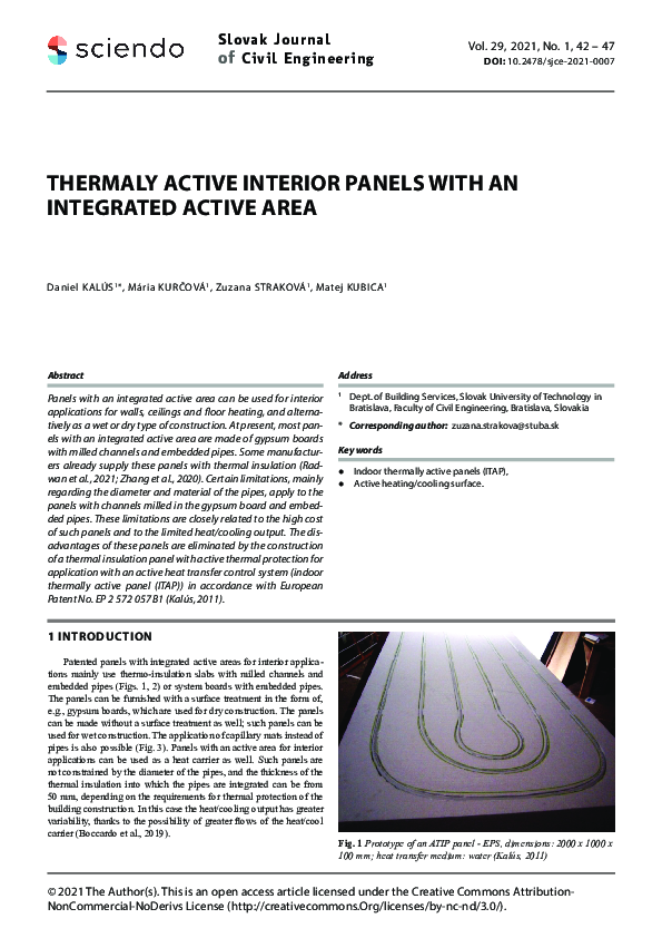 (PDF) Thermaly Active Interior Panels with an Integrated Active Area