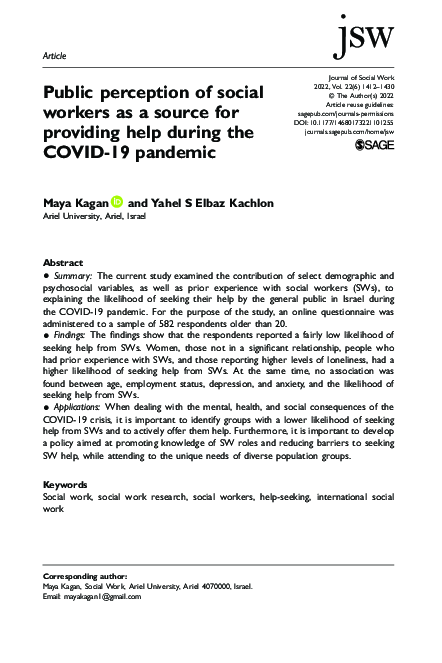 (PDF) Public perception of social workers as a source for providing ...