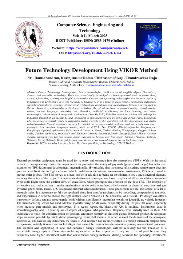 (PDF) Future Technology Development Using VIKOR Method