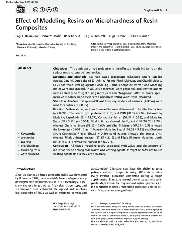 (PDF) Effect of Modeling Resins on Microhardness of Resin Composites ...