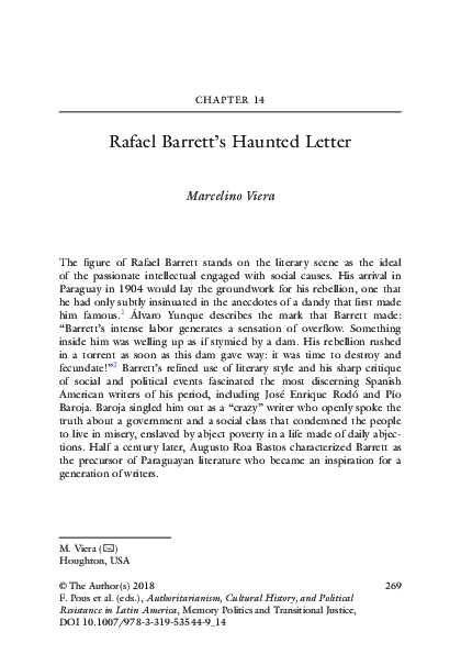 Rafael Barrett’s Haunted Letter