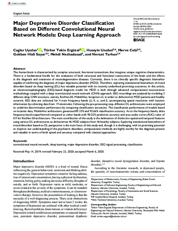 (PDF) Major Depressive Disorder Classification Based on Different ...