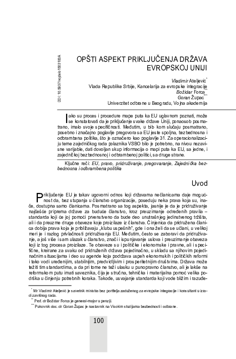 (PDF) General aspect of the accession of countries to the European Union