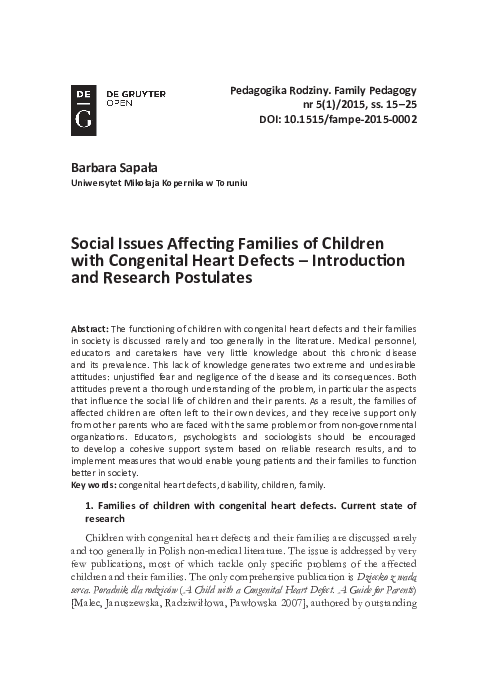 (PDF) Social Issues Affecting Families of Children with Congenital ...