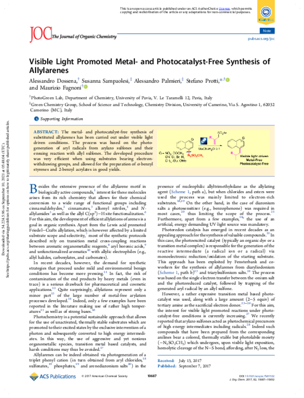 (PDF) Visible Light Promoted Metal- and Photocatalyst-Free Synthesis of ...