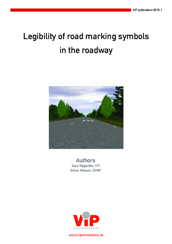 (PDF) Legibility of road marking symbols in the roadway