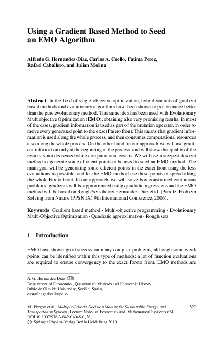 (PDF) Using a gradient based method to seed an EMO algorithm