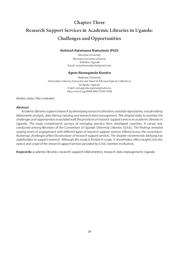 (PDF) Research Support Services in Academic Libraries in Uganda ...