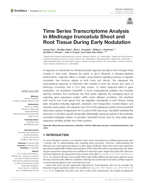 (PDF) Time Series Transcriptome Analysis in Medicago truncatula Shoot ...