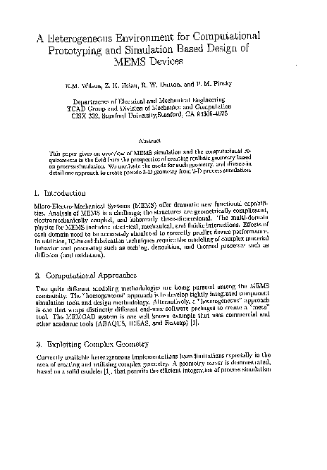 Pdf A Heterogeneous Environment For Computational Prototyping And Simulation Based Design Of