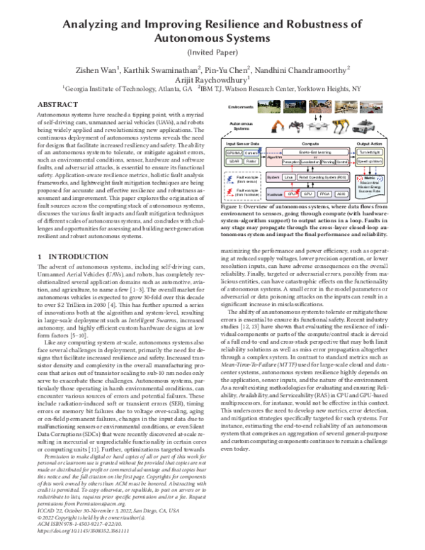 (PDF) Analyzing and Improving Resilience and Robustness of Autonomous ...