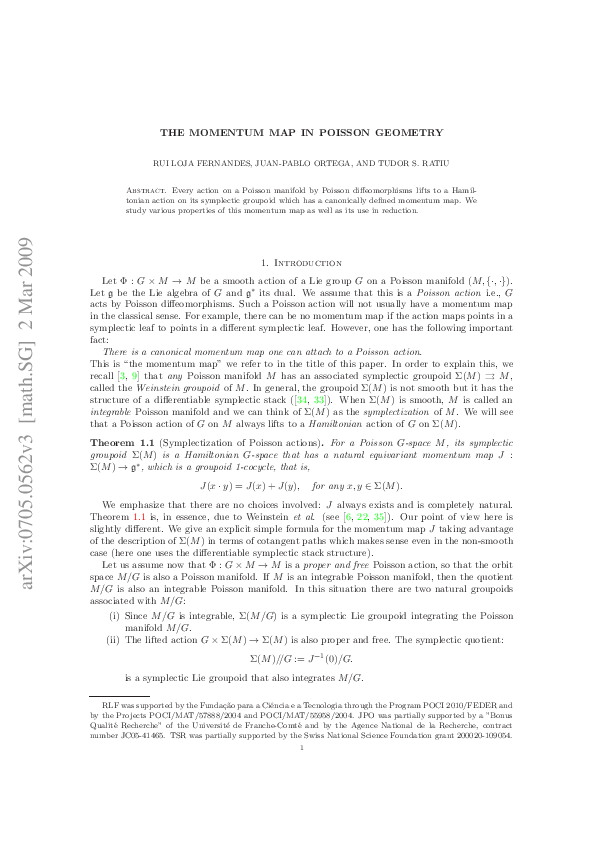 (PDF) The momentum map in Poisson geometry