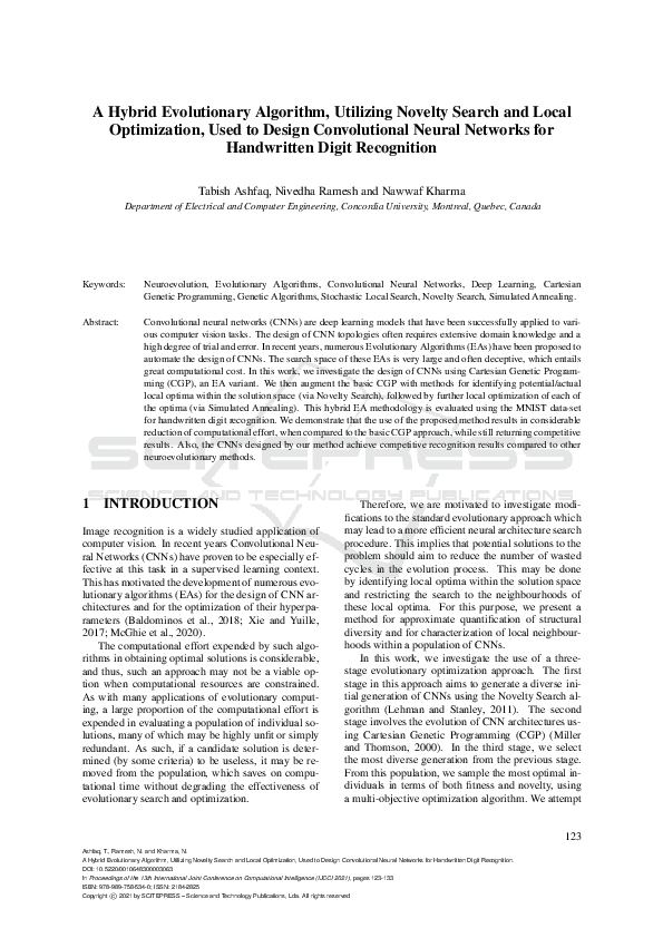 (PDF) A Hybrid Evolutionary Algorithm, Utilizing Novelty Search and Local Optimization, Used to ...