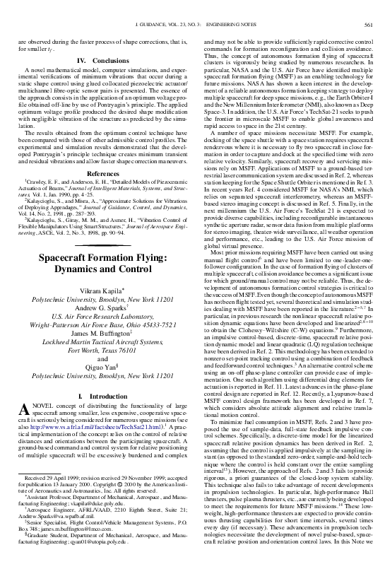 (PDF) Vibration Control of Flexible Manipulators Using Smart Structures