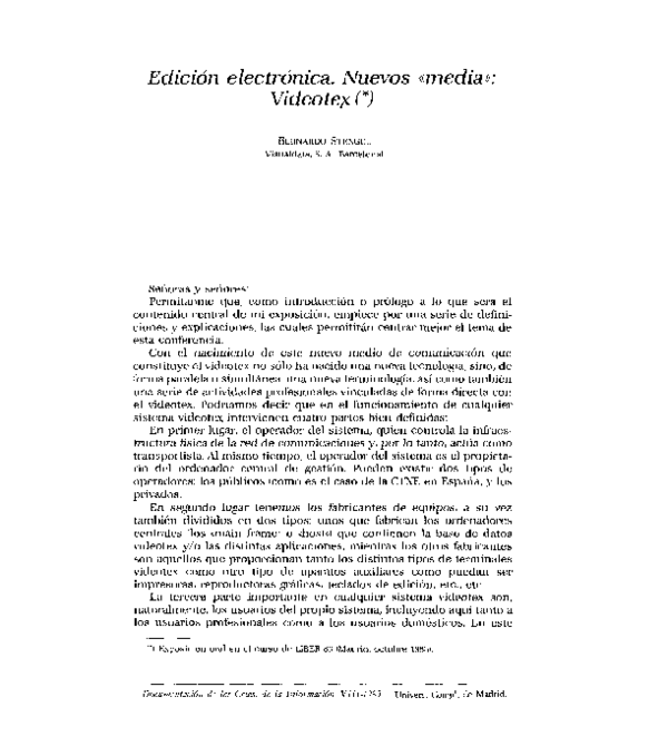 (PDF) Edición electrónica. Nuevos ""media"": Videotex