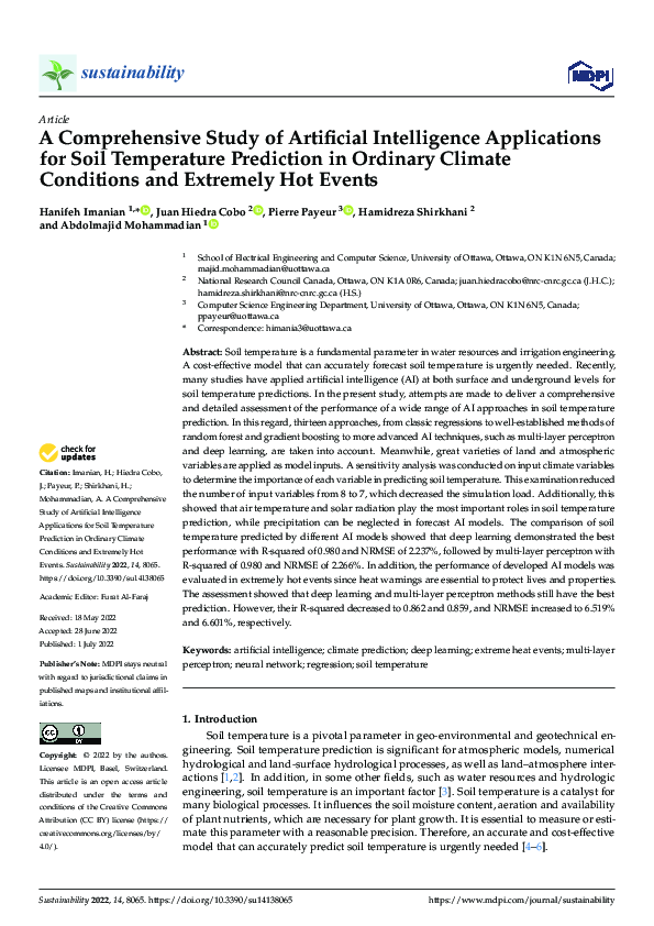 (PDF) A Comprehensive Study of Artificial Intelligence Applications for Soil Temperature ...