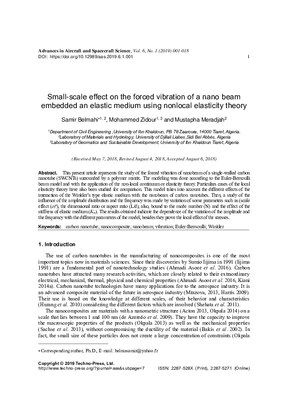 (PDF) Small-scale effect on the forced vibration of a nano beam ...
