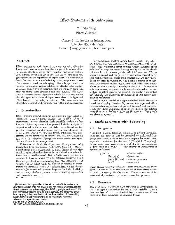 Effect Systems With Subtyping