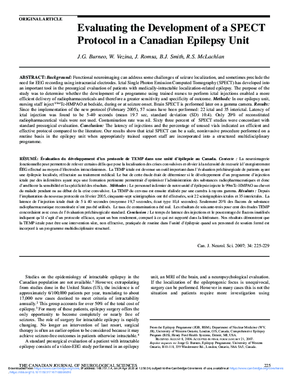 (PDF) Evaluating the Development of a SPECT Protocol in a Canadian ...