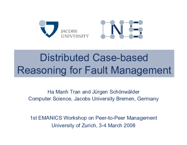 (PDF) Distributed Case-Based Reasoning for Fault Management