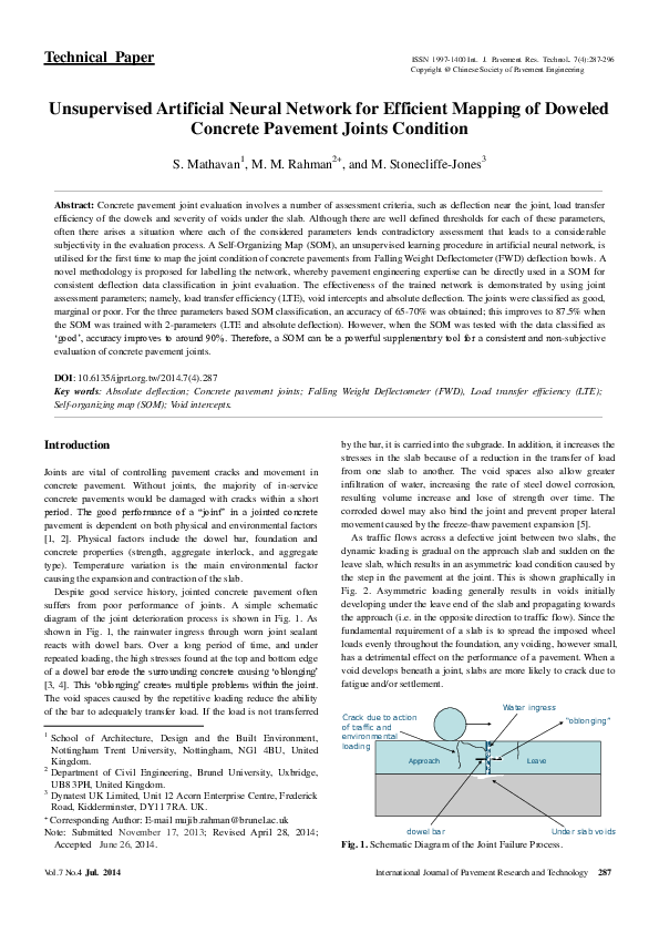 (PDF) Unsupervised Artificial Neural Network for Efficient Mapping of Doweled Concrete Pavement ...
