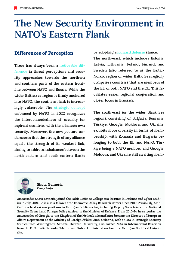 (PDF) The New Security Environment in NATO's Eastern Flank