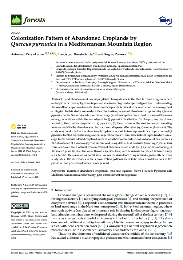 (PDF) Colonization Pattern of Abandoned Croplands by Quercus pyrenaica ...