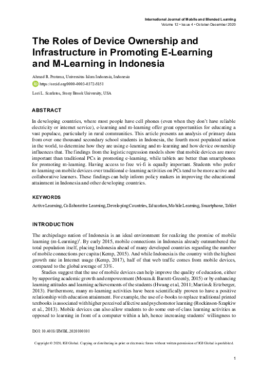 (PDF) The Roles of Device Ownership and Infrastructure in Promoting E ...