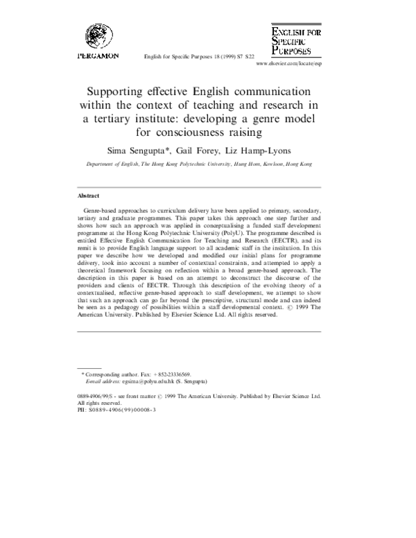 (PDF) Supporting effective English communication within the context of ...