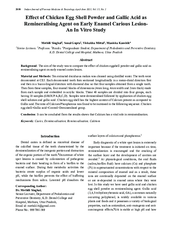 (PDF) Effect of Chicken Egg Shell Powder and Gallic Acid as ...