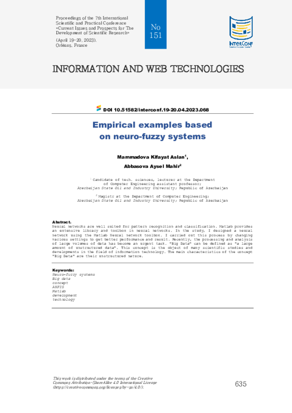 (PDF) Empirical examples based on neuro-fuzzy systems