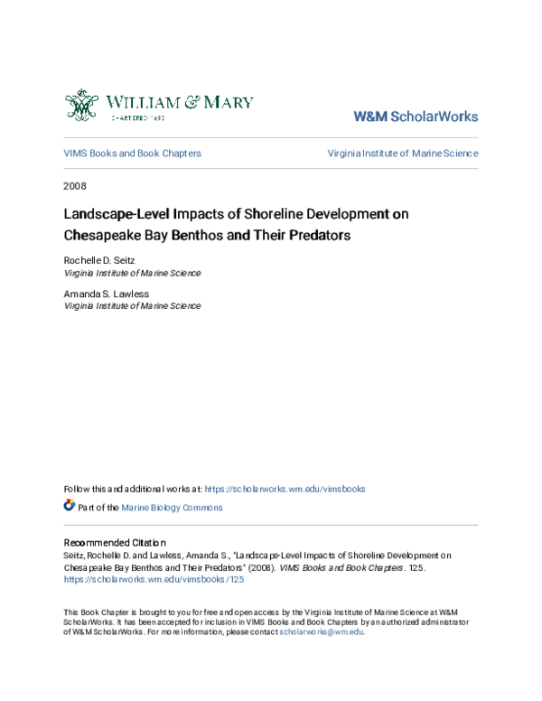 (PDF) Landscape-Level Impacts of Shoreline Development on Chesapeake ...