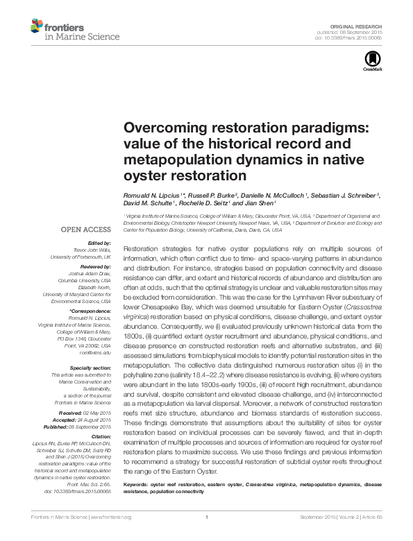 (PDF) Overcoming restoration paradigms: value of the historical record ...
