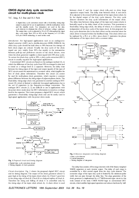 (PDF) CMOS digital duty cycle correction circuit for multi-phase clock