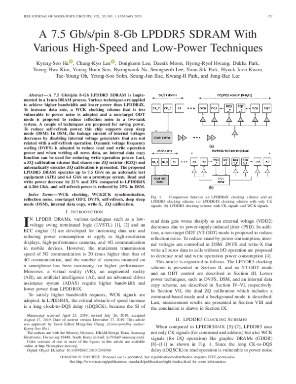 (PDF) A 7.5 Gb/s/pin 8-Gb LPDDR5 SDRAM With Various High-Speed and Low ...