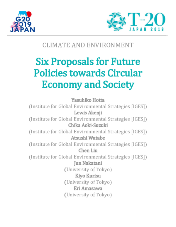 (PDF) Six Proposals for Future Policies towards Circular Economy and ...