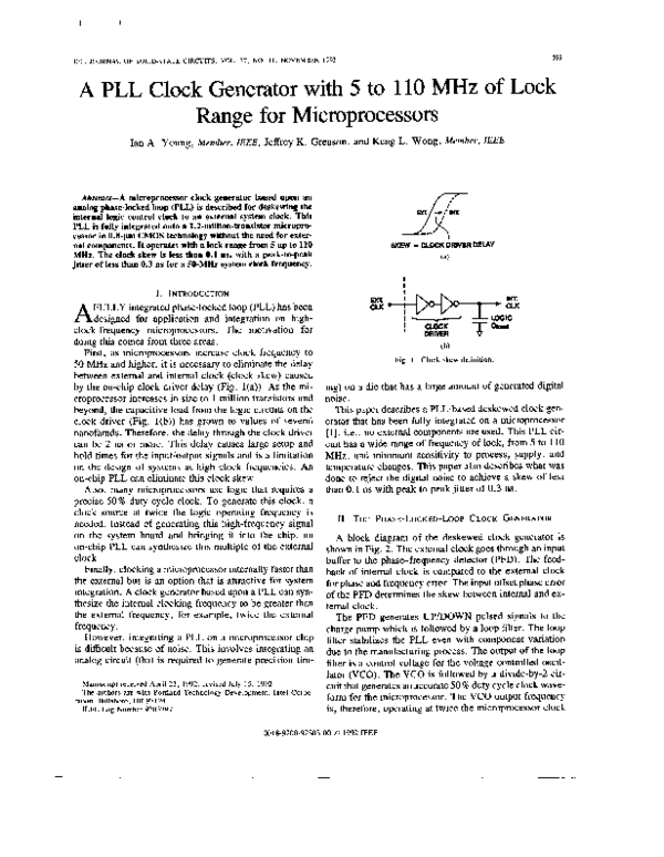 (PDF) A PLL clock generator with 5 to 110 MHz of lock range for ...