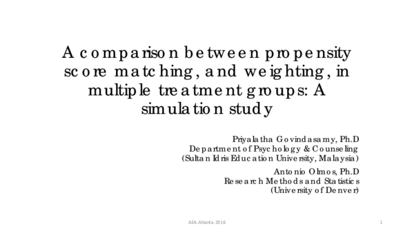 (PDF) A comparison between propensity score matching, weighting, and ...