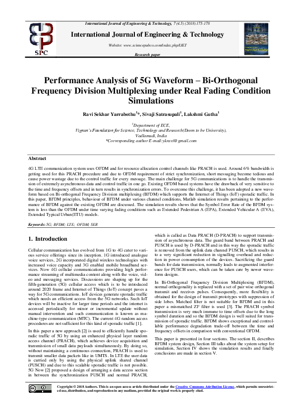 (PDF) Performance Analysis of 5G Waveform – Bi-Orthogonal Frequency ...