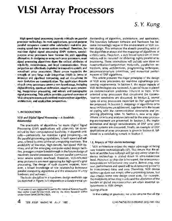 (PDF) VLSI Array processors