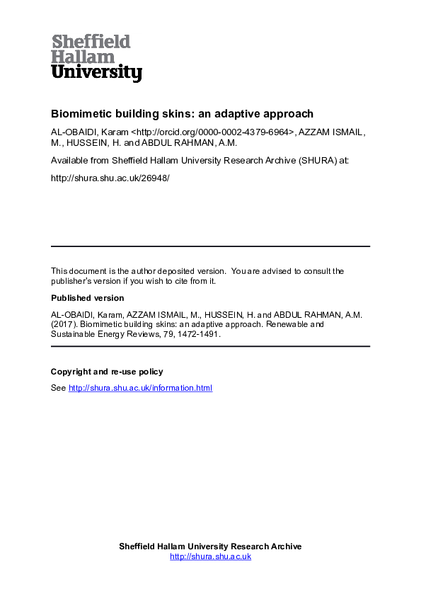 (PDF) Biomimetic building skins: An adaptive approach