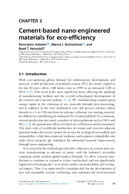 (PDF) Cement-based nano-engineered materials for eco-efficiency