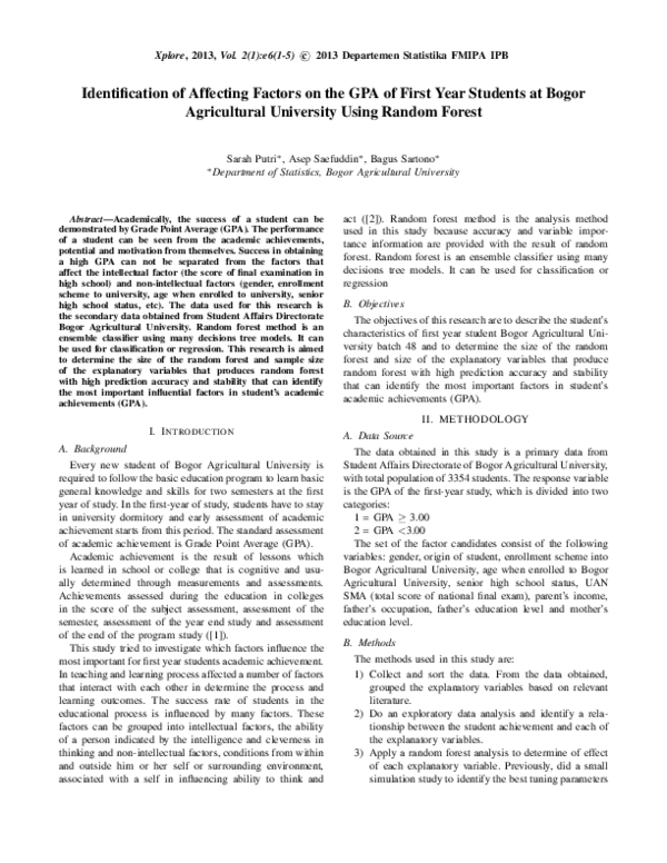 (PDF) Identification of Affecting Factors on the GPA of First Year ...